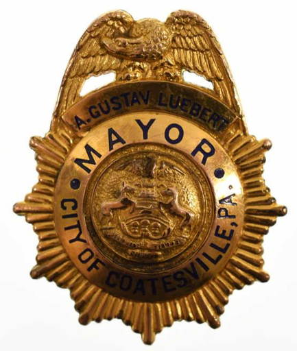 Named Obsolete Coatesville Pa. Mayor Badge