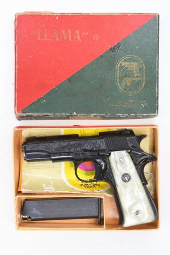 Llama .380 Cal. Engraved Semi Auto Pistol In Box