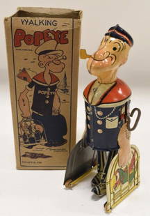Marx Tin Toy Wind Up Walking Popeye