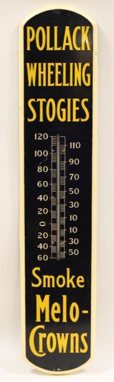 Original Tin Pollack Wheeling Stogies Thermometer - Jan 24, 2020 ...