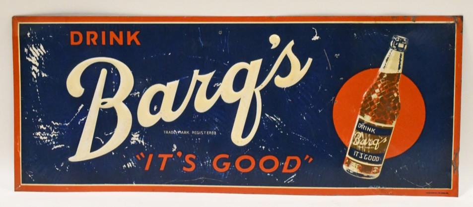 Embossed Sst Barq's Root Beer Advertising Sign