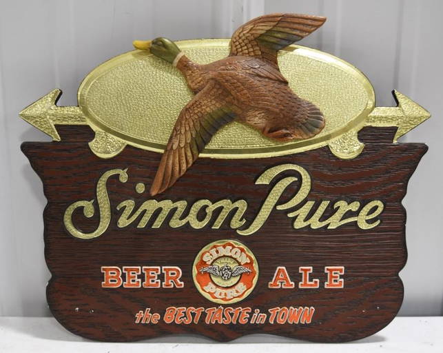 Vintage Simon Pure Beer / Ale Advertising Sign - Jan 24, 2020 | Kraft ...