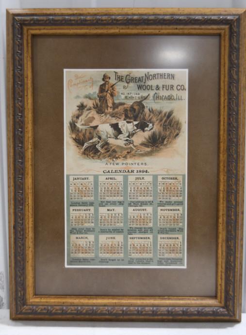 1894 Great Northern Wool & Fur Co. Adv Calendar