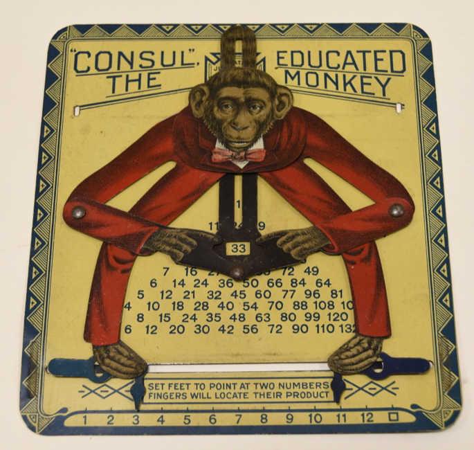 Vintage Consul The Educated Monkey Tin Calculator