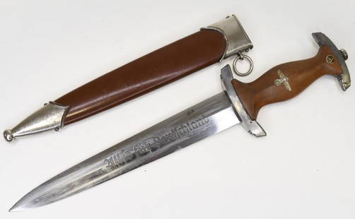 Wwii Nazi German Sa Rzm M7/73 Dagger With Scabbard