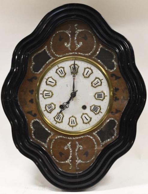 Antique Mother Of Pearl Inlay Wall Clock