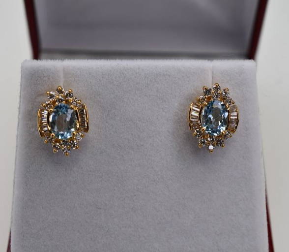 3.01ct Swiss Blue Topaz Earrings