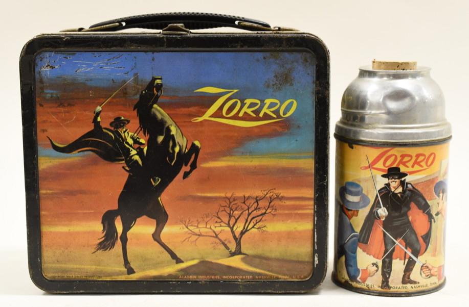 1958 Aladdin Zorro Metal Lunch Box - Apr 25, 2020 | Kraft Auction ...