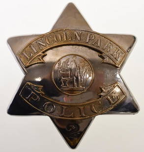 Obsolete Evergreen Park Police Pie Plate Badge 105