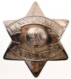Obsolete Evergreen Park Police Pie Plate Badge 105