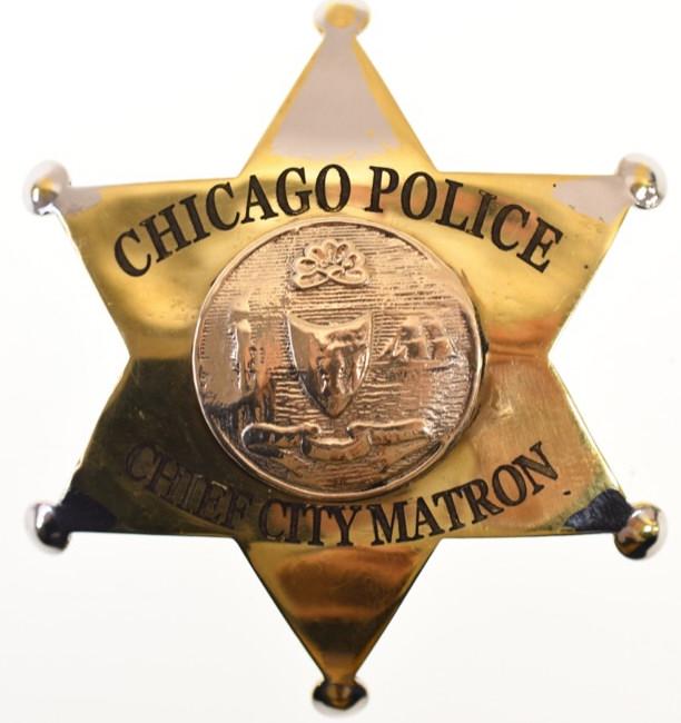 Obsolete Chicago Police Chief City Matron Badge