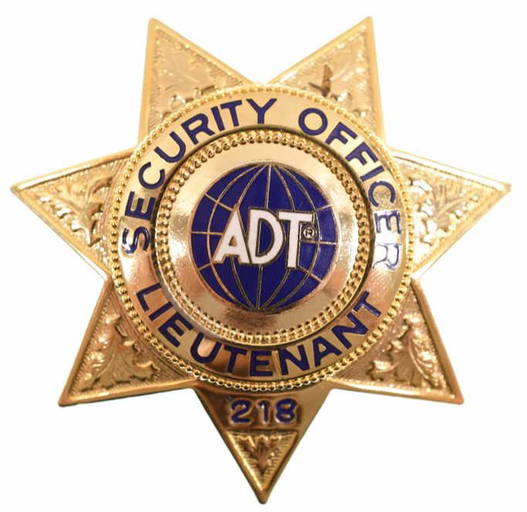 Obsolete Adt Security Officer Liuetenant Badge