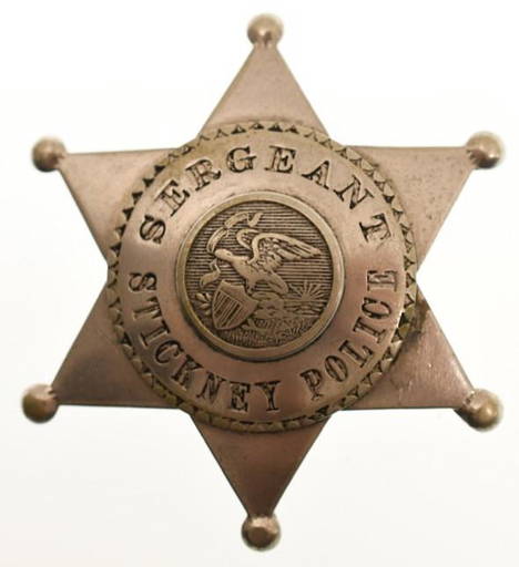 Obsolete Stickney Illinois Police Sergeant Badge