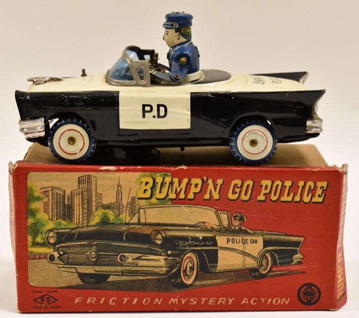 KO Japan Tin Friction Bump'N Go Police Car - Jan 29, 2021 | Kraft ...