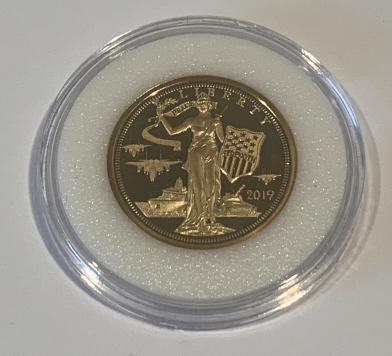 2019 Cook Island $25 1/2 Oz .24 Pure Gold Coin