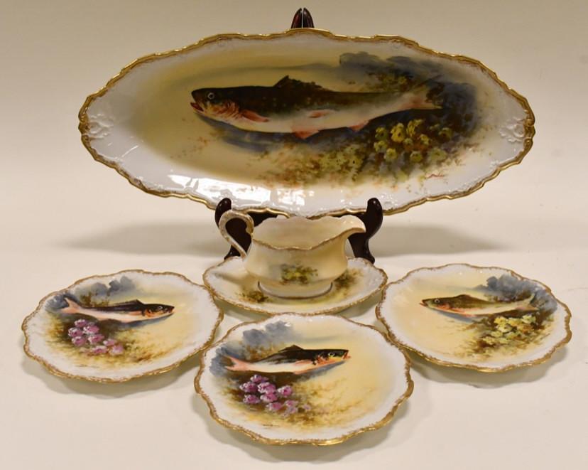 Old Abbey Limoges, 15 Piece Fish Set - Jun 27, 2020 | Oakridge Auction ...