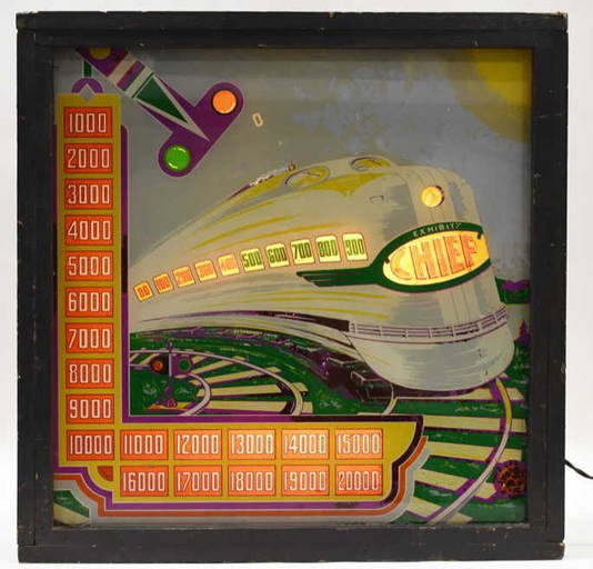 Chief Pinball By Exhibt's Supply Co. Back Glass - Jan 31, 2021 | Kraft ...