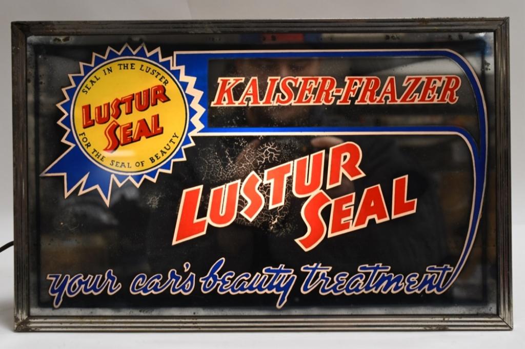 Kaiser Fraiser Lustur Seal Lighted Glass Sign - Jan 31, 2021 | Kraft ...
