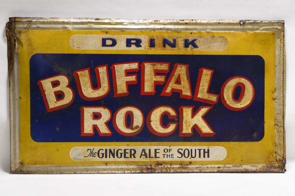 Sst Embossed Buffalo Rock Ginger Ale Adv Sign