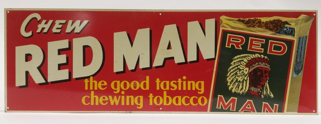Early Sst Red Man Chewing Tobacco Advertising Sign
