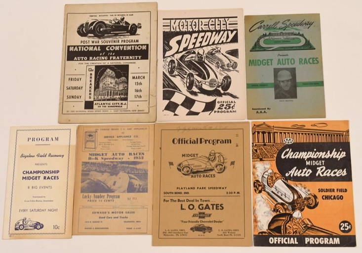 (7) 1940s 1950s Midget Racing Souvenir Programs