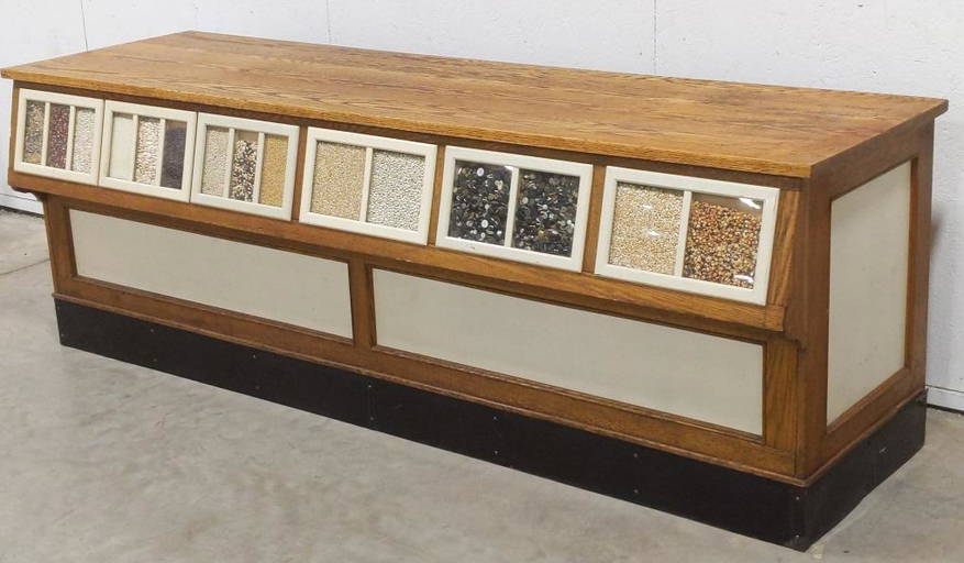 Antique Country Store Sherer Seed Cabinet Counder