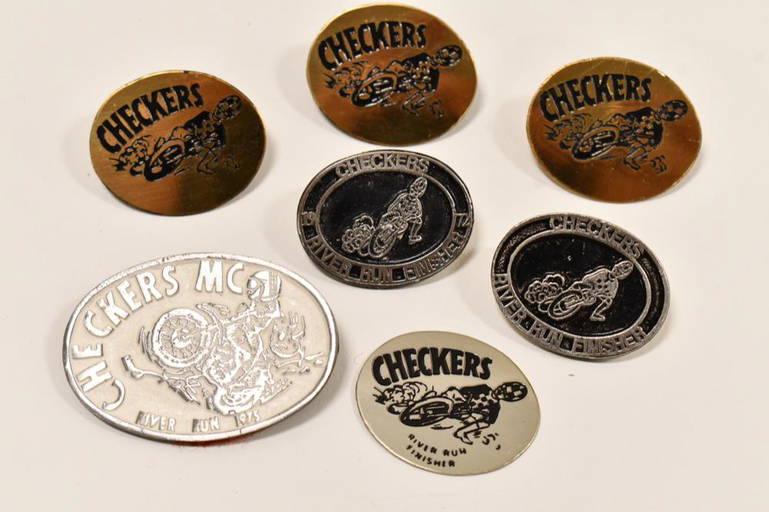 Vintage Checkers Motorcycle Club Pin Lot