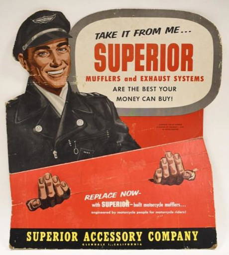 1954 Superior Motorcycle Mufflers Store Display