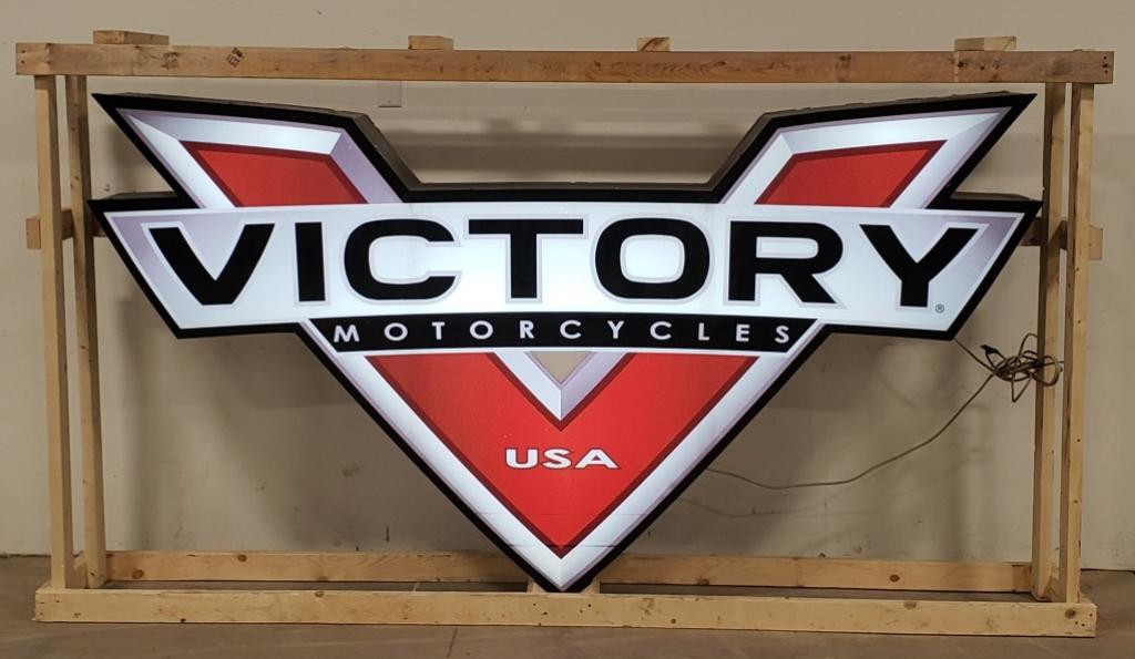 Large Victory Motorcycles Lighted Dealership Sign