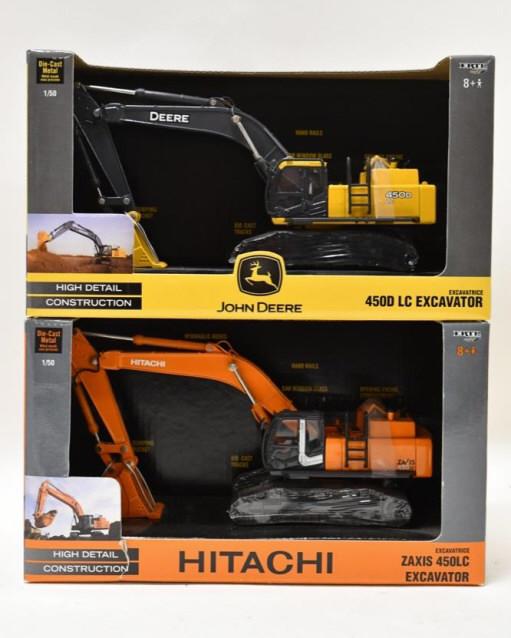 1/50 Ertl John Deere 450 & Hitachi 450lc Excavator
