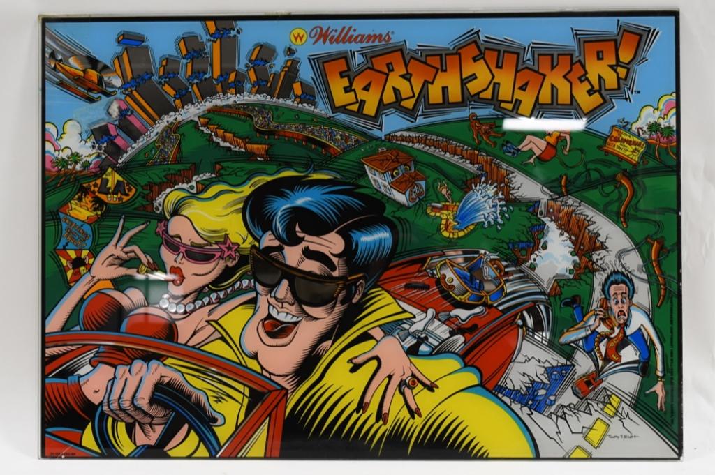 1989 Williams Earthshaker Pinball Machine Glass