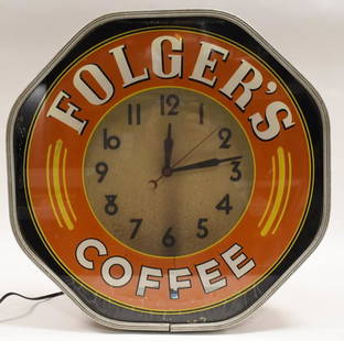 Circa 1940's Butter Nut Coffee Neon Advertising Clock