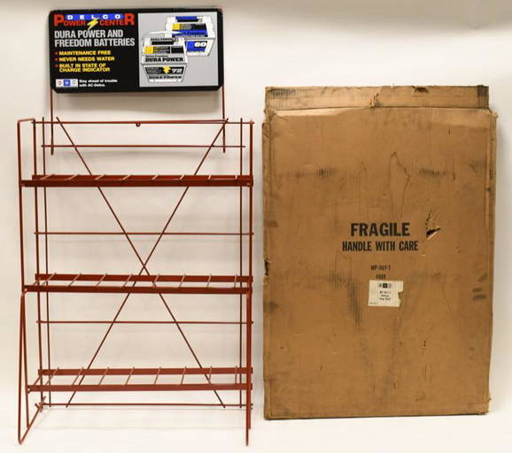 Vintage Ac Delco Store Display Battery Rack W Box