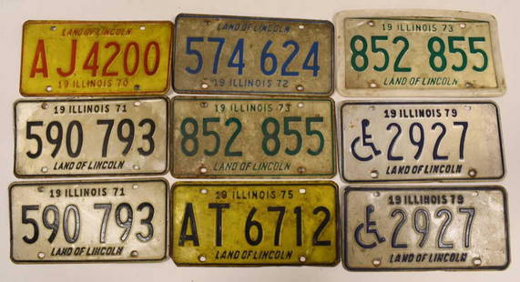 License Plate Sets, 1970s