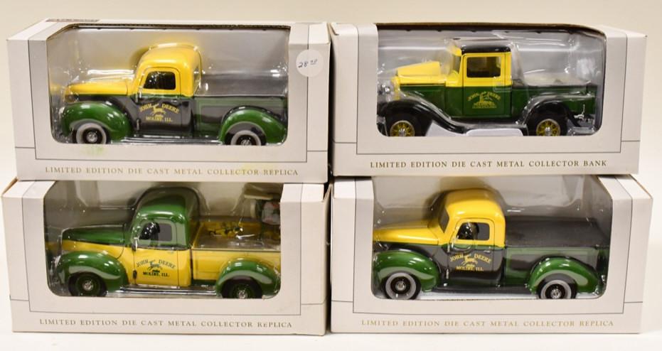 (4) 1/25 Speccast John Deere Ford Pickup Trucks