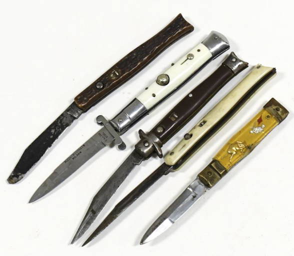 Lot Of 5 Vintage Switchblade Folding Knives