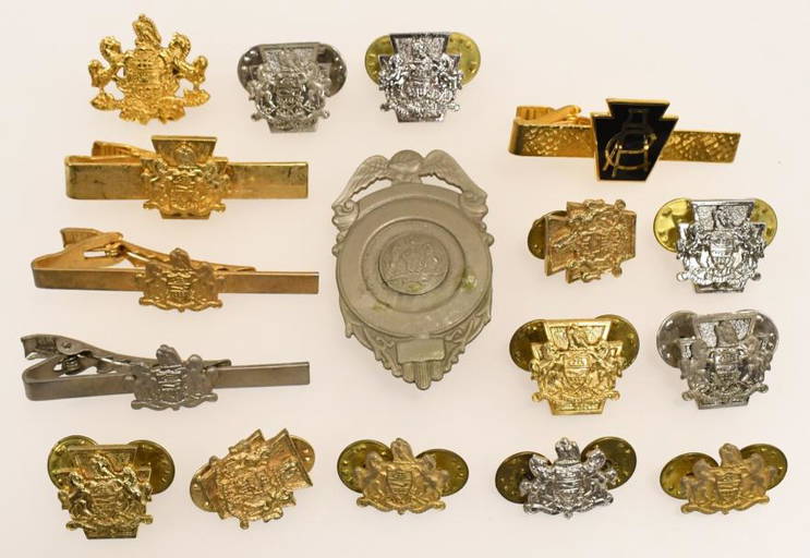 Pennsylvania Police Badge W/ Tie Clips & More