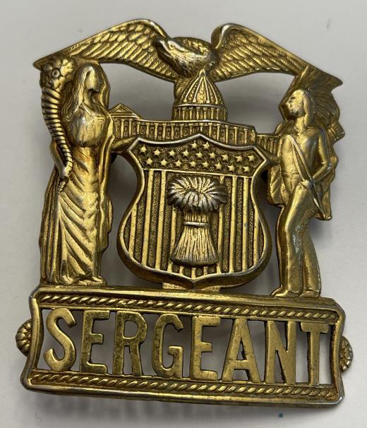 Antique Chicago Police Sergeant Hat Badge