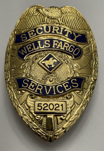 Obsolete Wells Fargo Secuity Services Badge