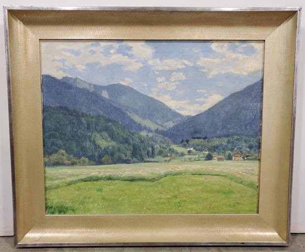 Alfred Mitchell Mountain Village Oil on Canvas (#4403) on Jan 15, 2022 ...