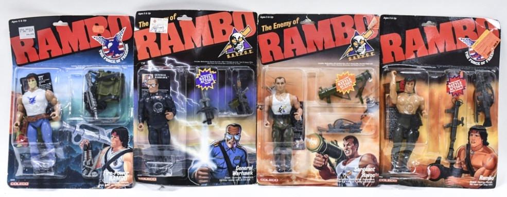 (4) Coleco Rambo Figures In Blister Packs