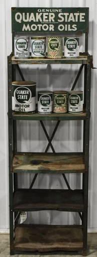 Vintage Quaker State Motor Oil Metal Display Rack