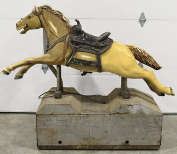 Vintage Coin Op Carousel Horse Kiddie Ride