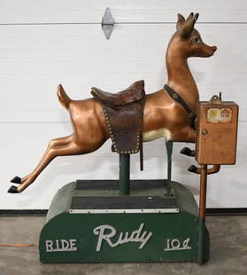 Vintage Coin Operated Musical Donald Duck Kiddie Ride