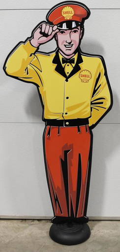 Shell Service Station Attendant Fantasy Curb Sign