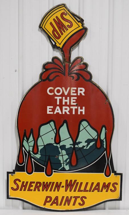 Vintage 63" Ssp Sherwin Williams Paints Adv Sign
