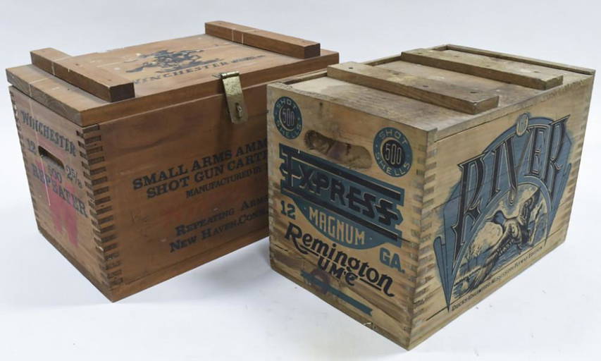 2 Vintage Winchester / Remington 12ga Shell Crates