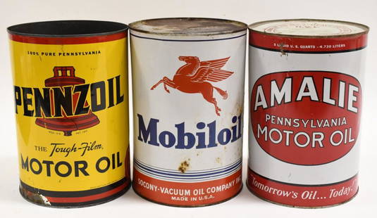 5 Vintage Esso Oil Cans