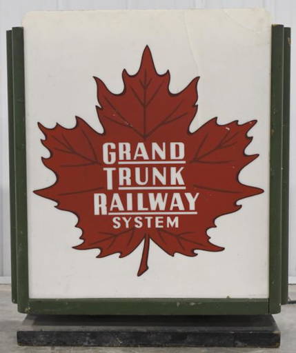 Vintage Grand Trunk Railway System Lighted Sign