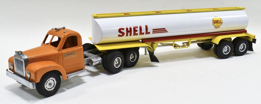 Custom Smith Miller B Mack W/ Shell Tanker Trailer